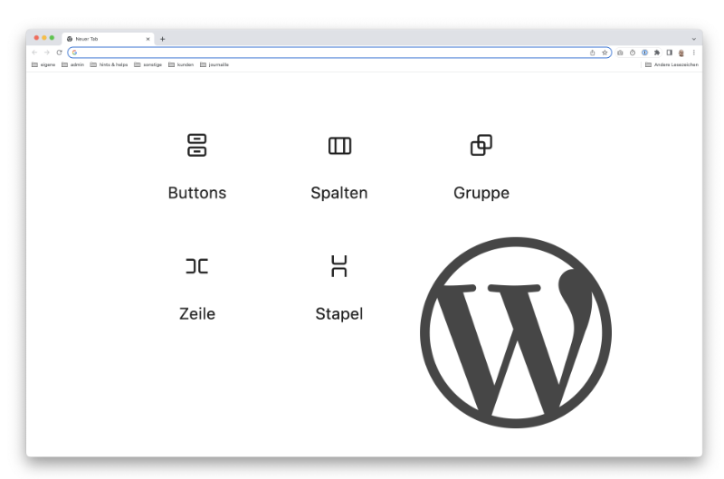 WordPress Layout mit Blöcken